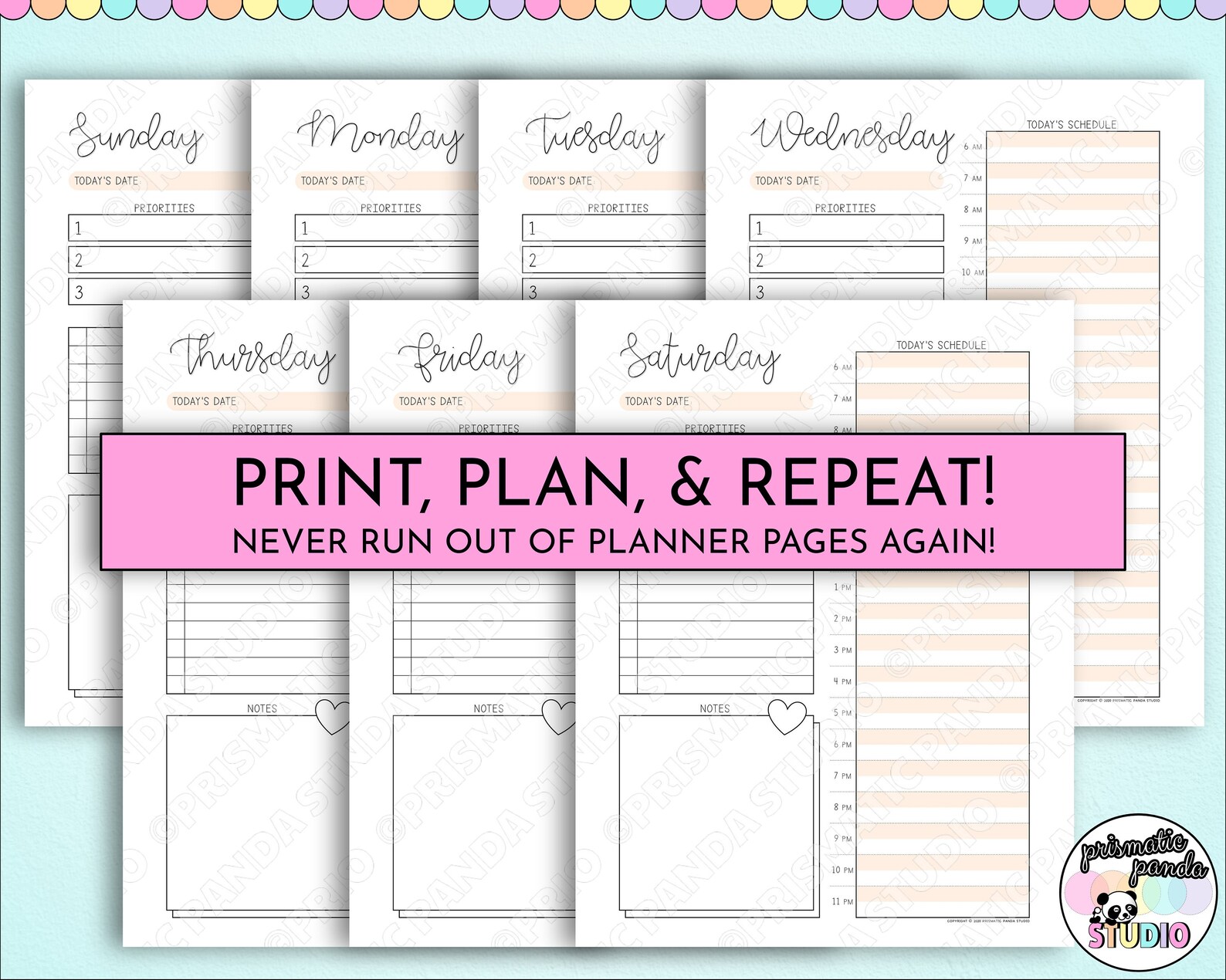 Daily Planner Printable, Orange | Hourly Daily Schedule | Printable ...