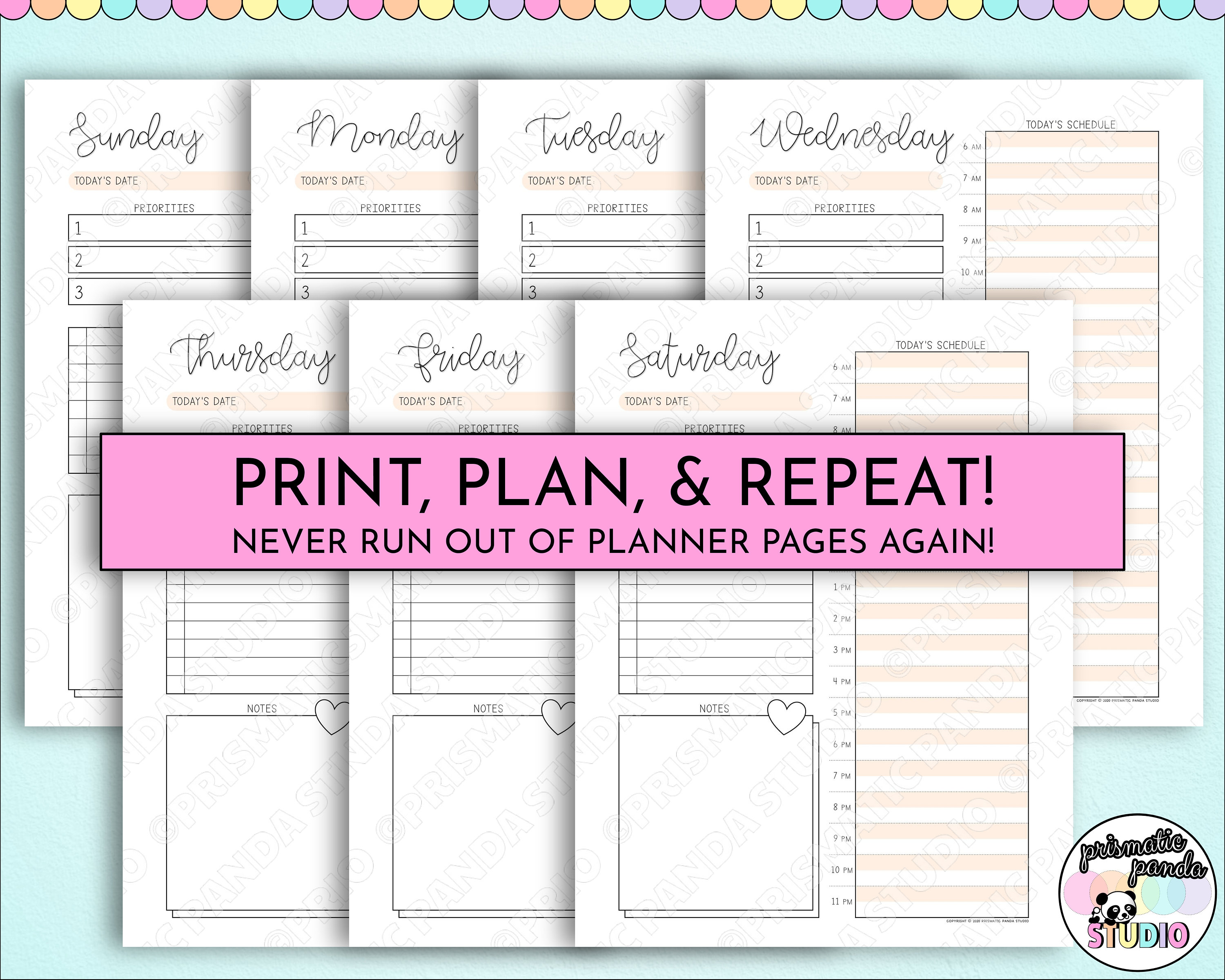 Daily Planner Printable, Orange | Hourly Daily Schedule | Printable ...