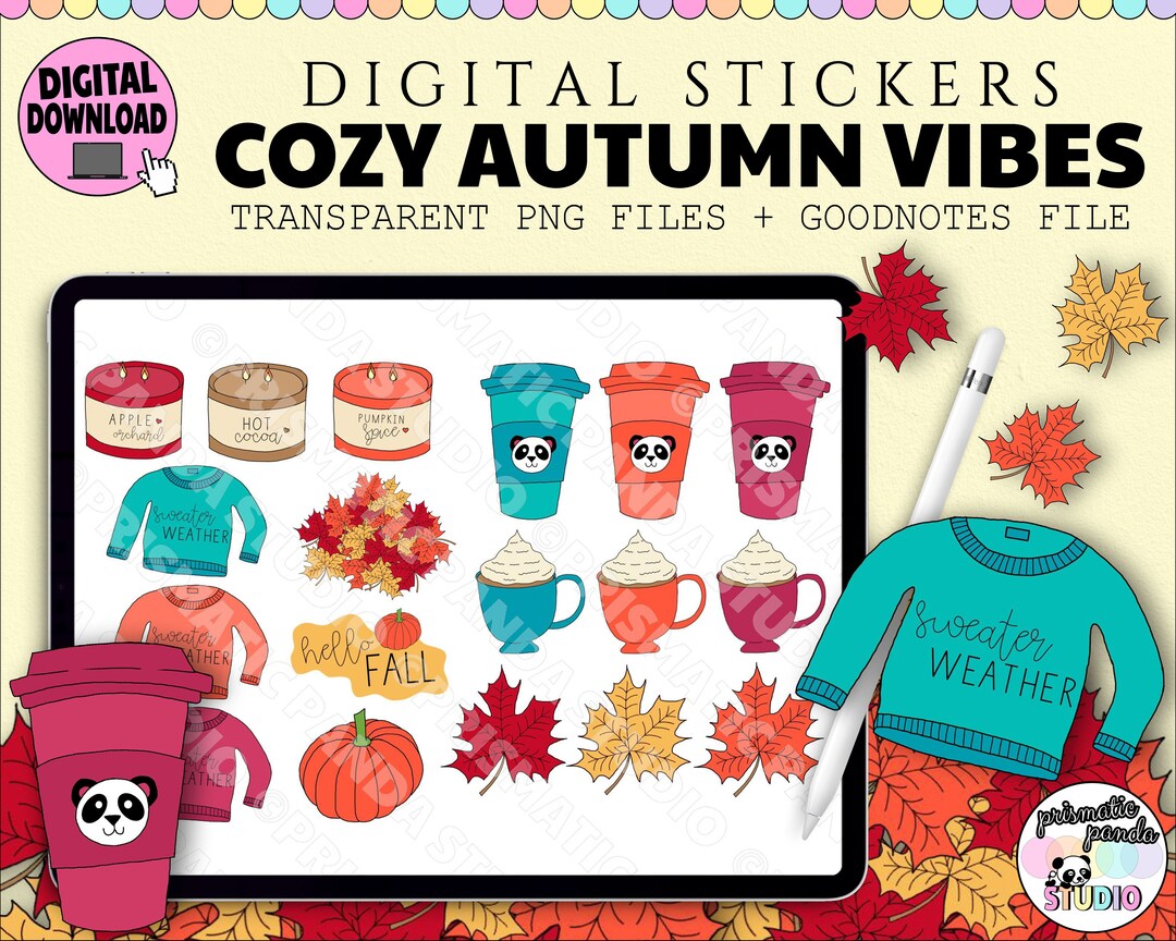 Digital Stickers for Digital Planner | Autumn Sticker Set | Fall ...