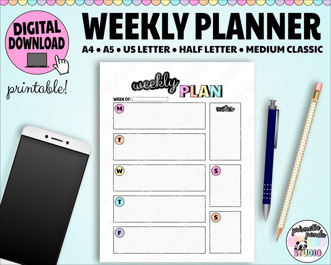 Weekly Planner | Printable Planner | Weekly Schedule Layout | Colorful ...