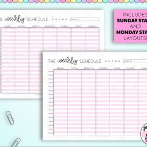 Weekly Planner Printable, Pink | Class Schedule Template | Weekly ...