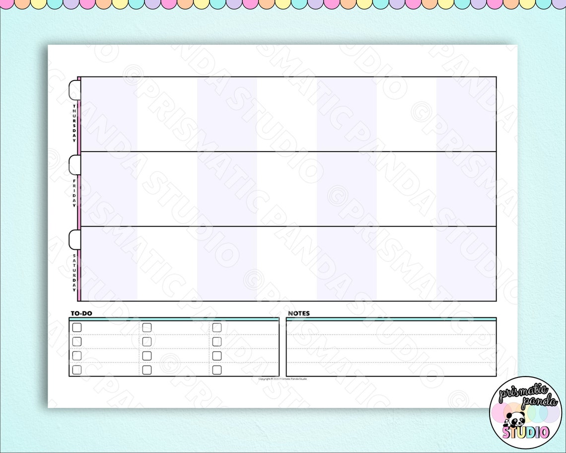 Weekly Planner Printable Block Schedule Agenda Sunday - Etsy
