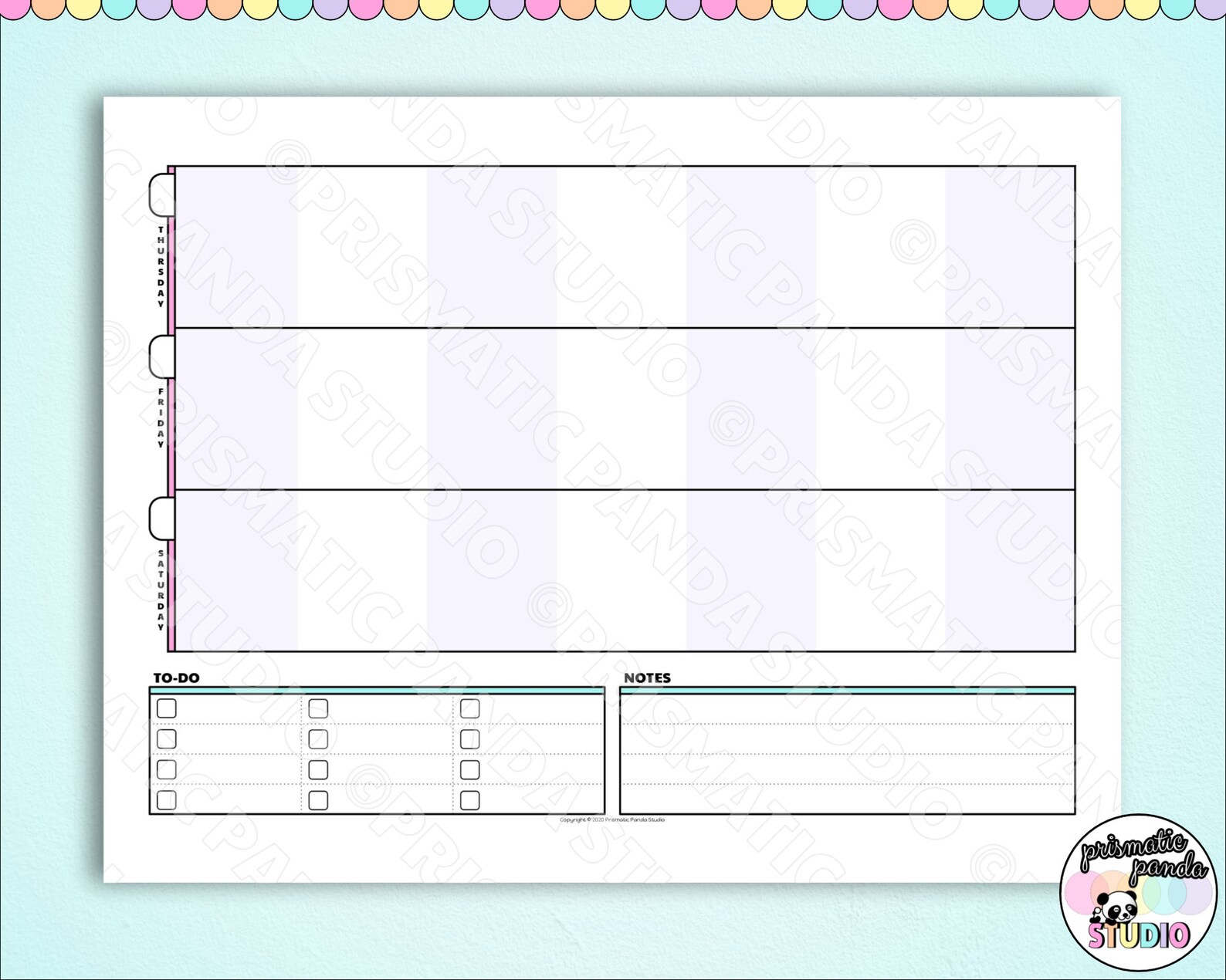 Weekly Planner Printable Block Schedule Agenda Sunday - Etsy
