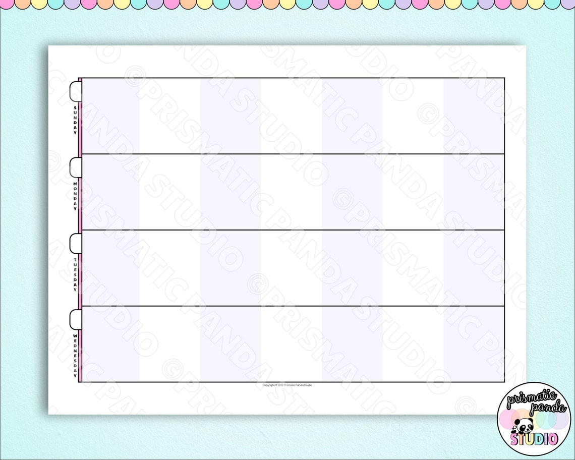 Weekly Planner Printable Block Schedule Agenda Sunday - Etsy