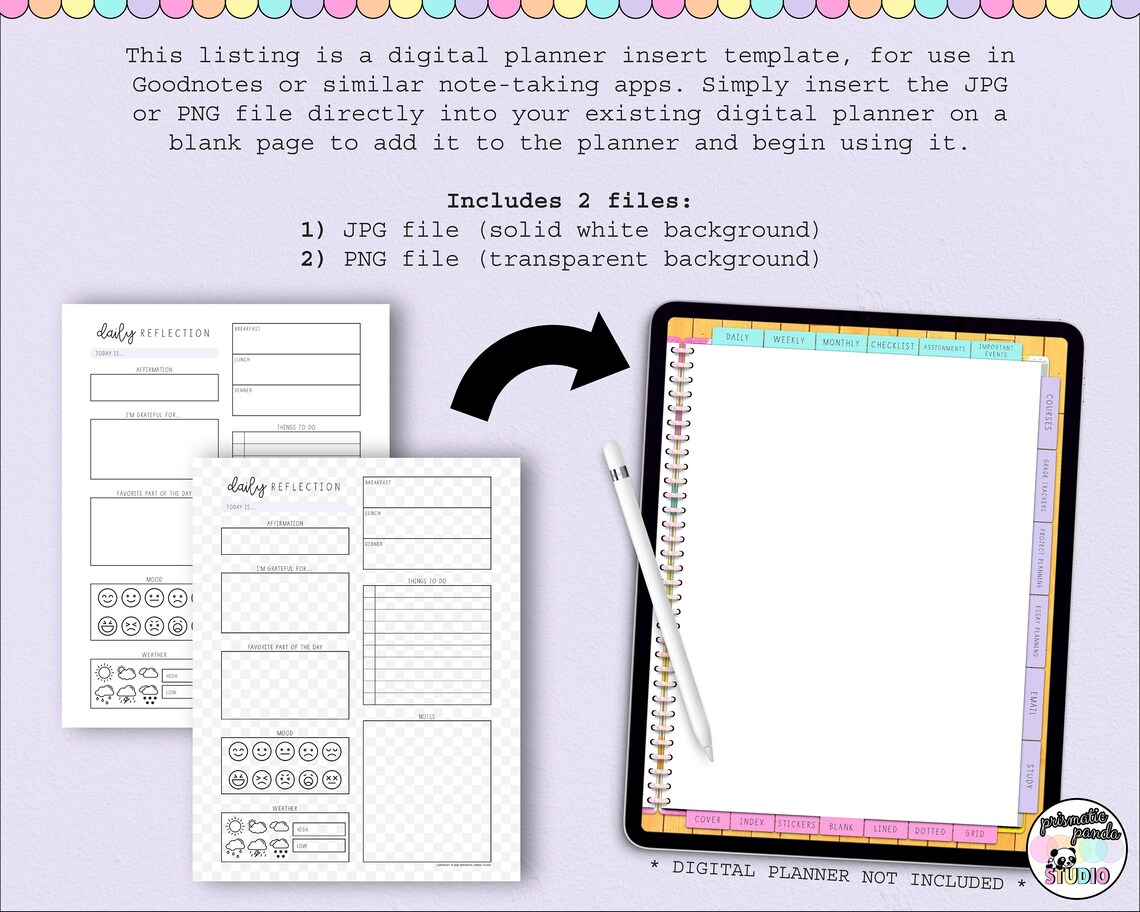 Daily Reflection Digital Planner Insert Gratitude Journal - Etsy