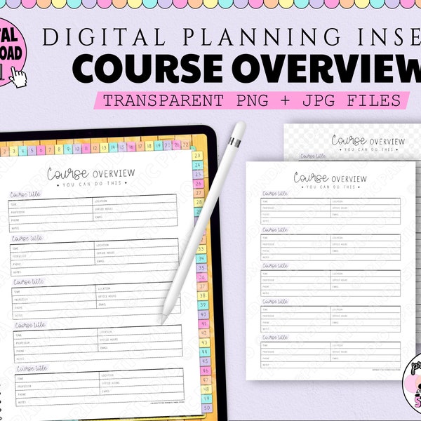 Goodnotes Student Overview Template - Etsy