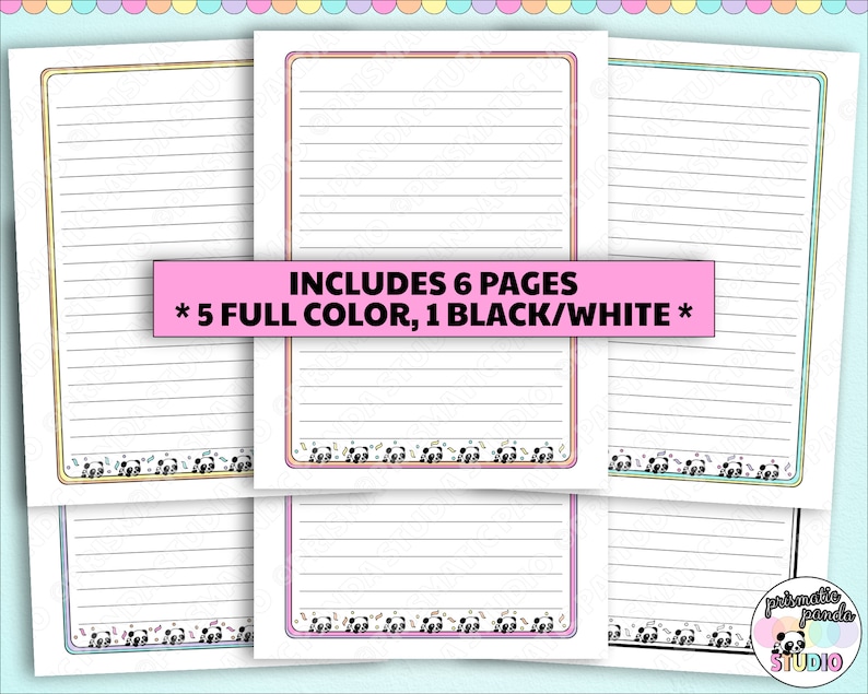 Confetti Stationery Printable Cute Writing Paper Colorful - Etsy