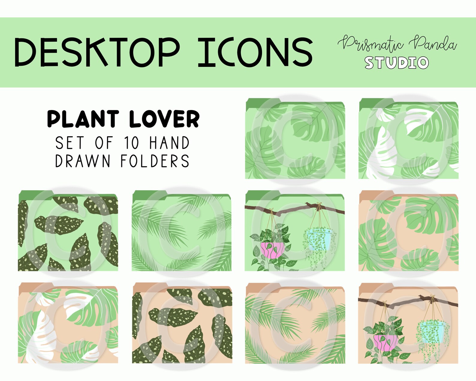 Plant Lover Desktop Icons | Tropical Nature Folders for Mac, Windows OS ...