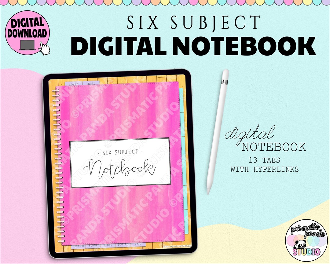 Digital Notebook | Notability Hyperlinked Journal | 6 Subject ...