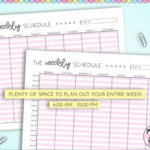 Weekly Planner Printable, Pink | Class Schedule Template | Weekly ...