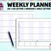 Weekly Planner Printable Block Schedule Agenda Sunday Start Printable ...