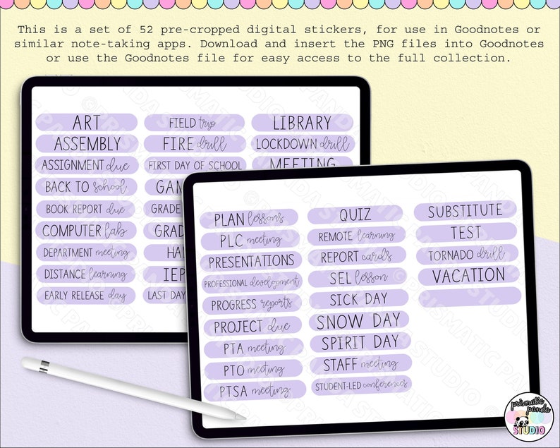 Digital Stickers for Teachers | Goodnotes Sticker Set | Back to School ...