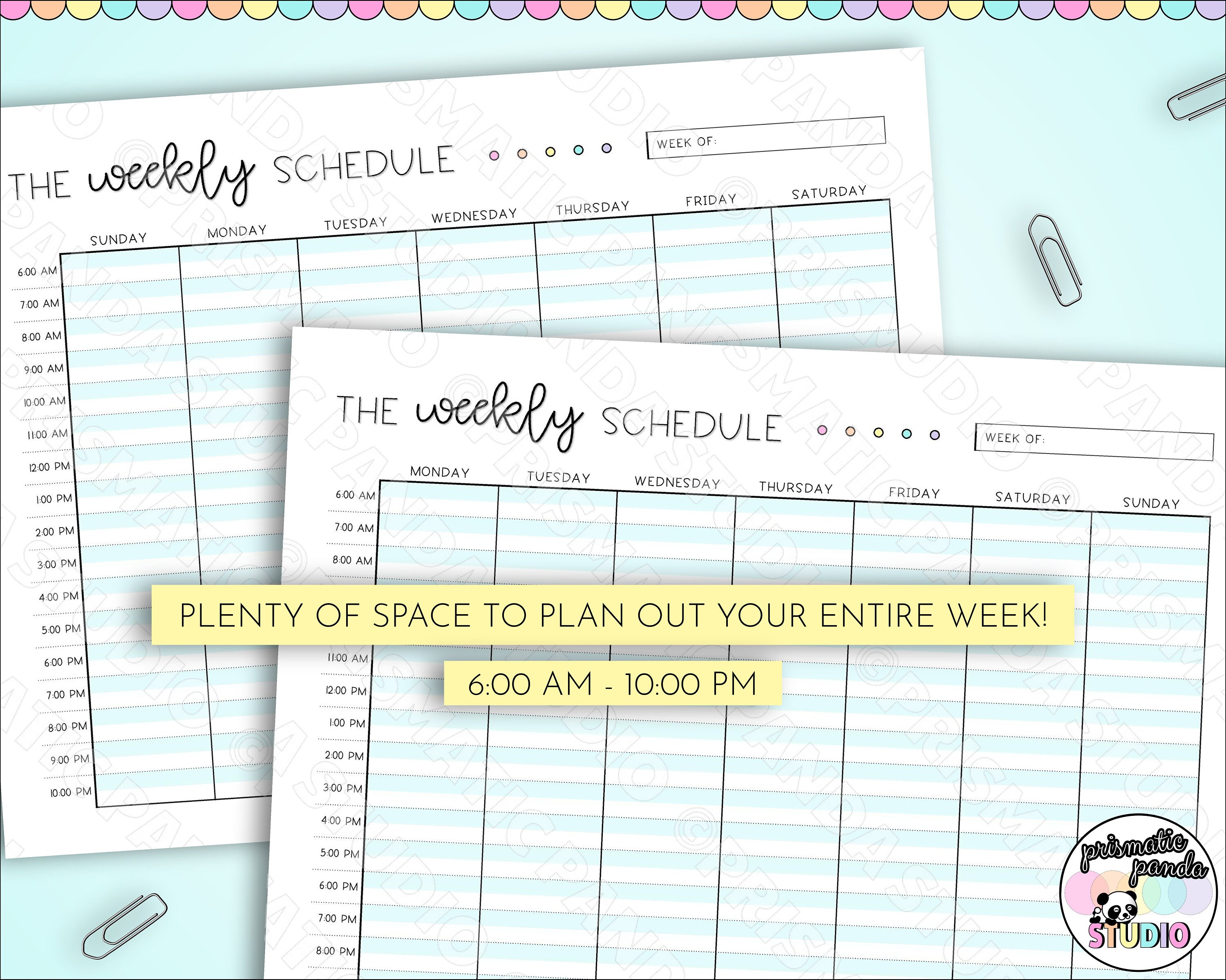 Weekly Planner Printable, Blue Class Schedule Template Weekly Agenda ...