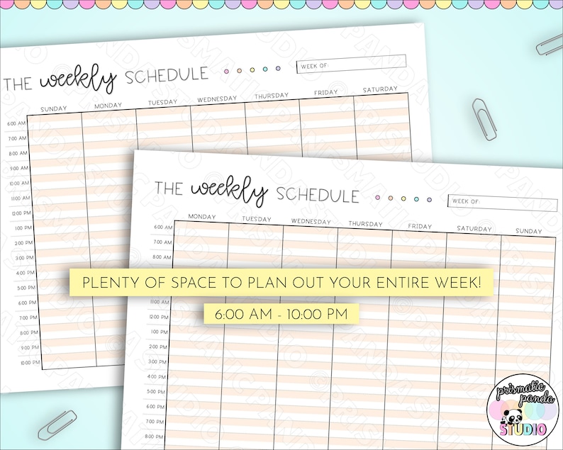 Weekly Planner Printable, Orange | Class Schedule Template | Weekly ...