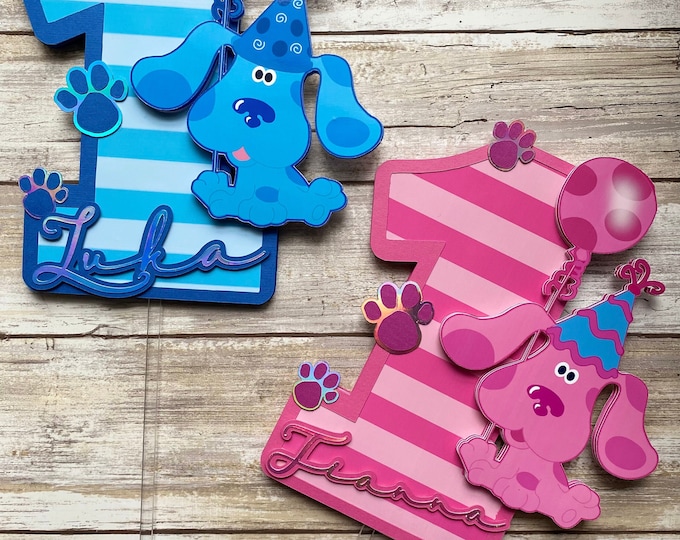 Blues Clues Cake Topper // Pink Dog Topper - Etsy