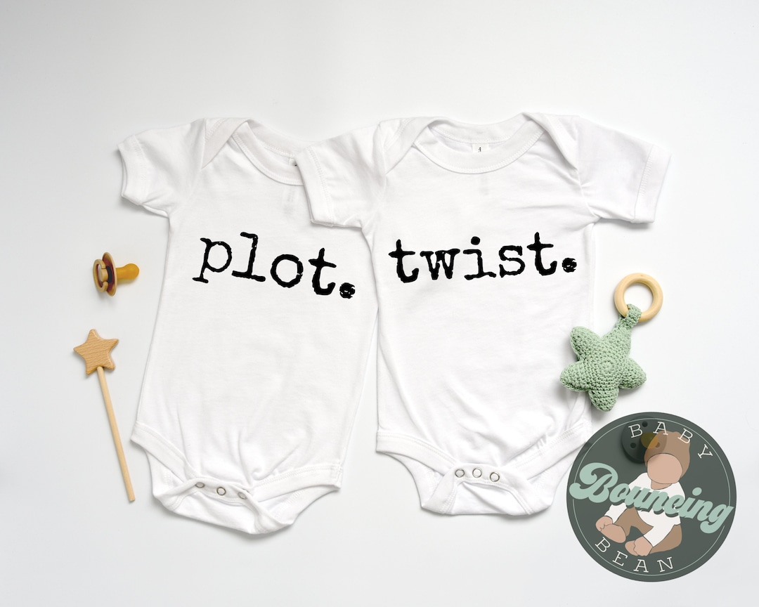 Twin Onesie® Set - Plot Twist Onesie® - Twin Announcement Onesie ...