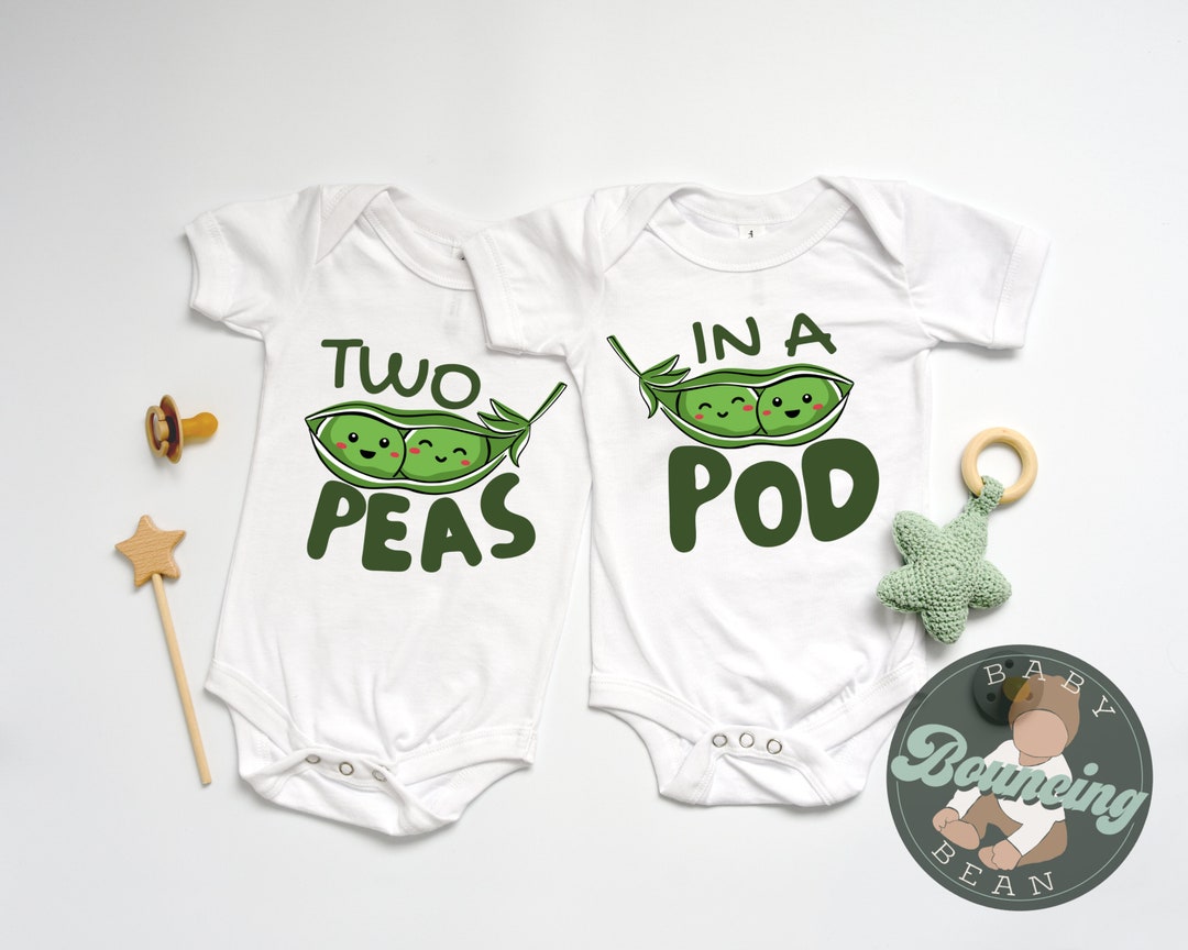 Two Peas in a Pod Twin Onesie® Set Twin Onesie® Funny Onesie® Matching ...