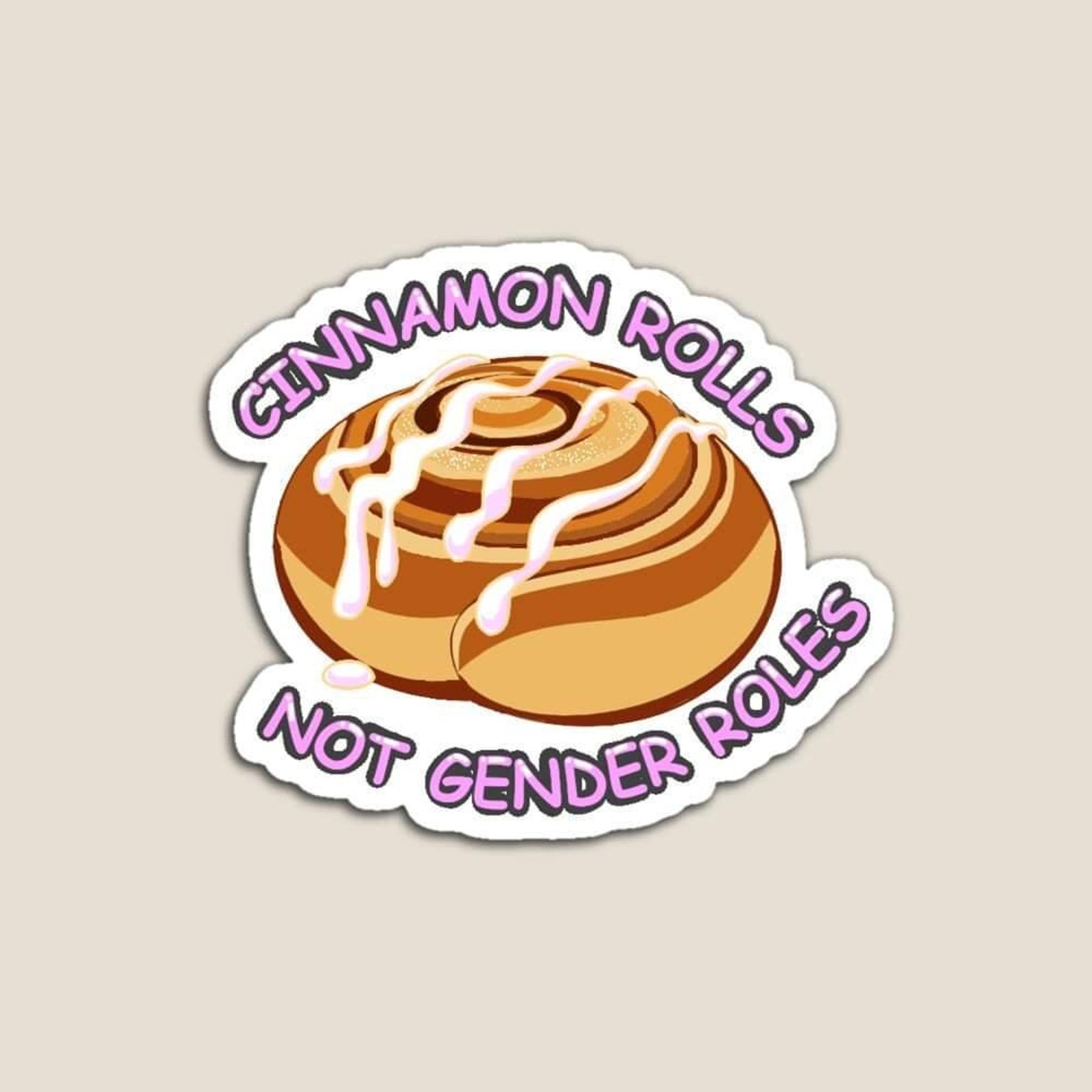 Cinnamon Rolls Not Gender Roles Sticker Laptop Decal Die Cut Etsy