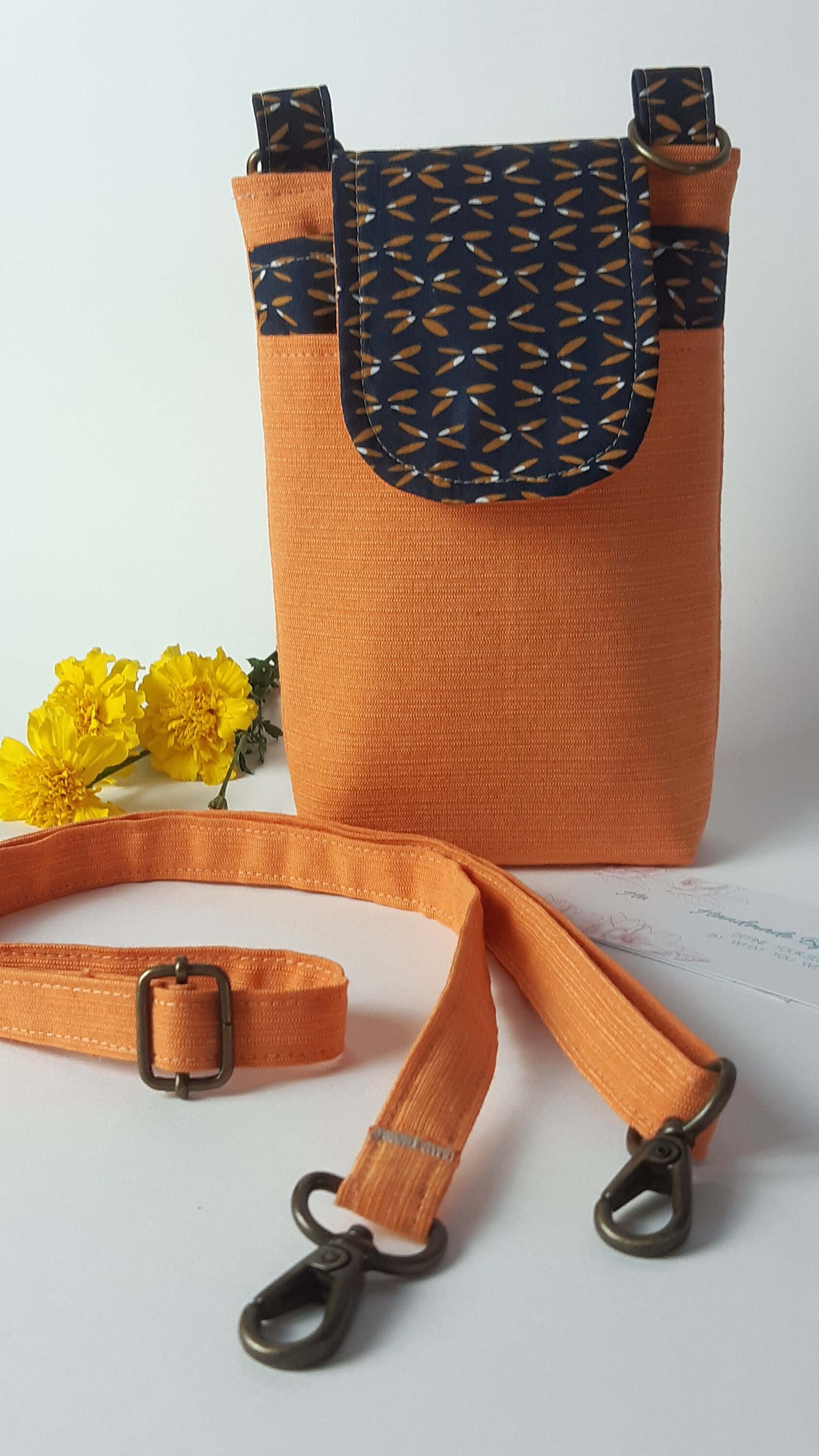 Small Orange Crossbody Bag/samsung Galaxy Purse/phone Sling Bag/small ...