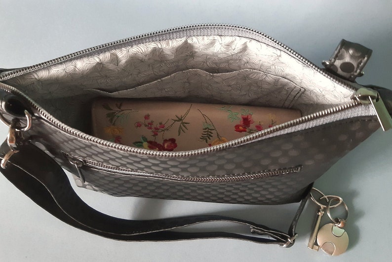 Black Crossbody Bag With Adjustable Strap Inner Slip Pocket - Etsy