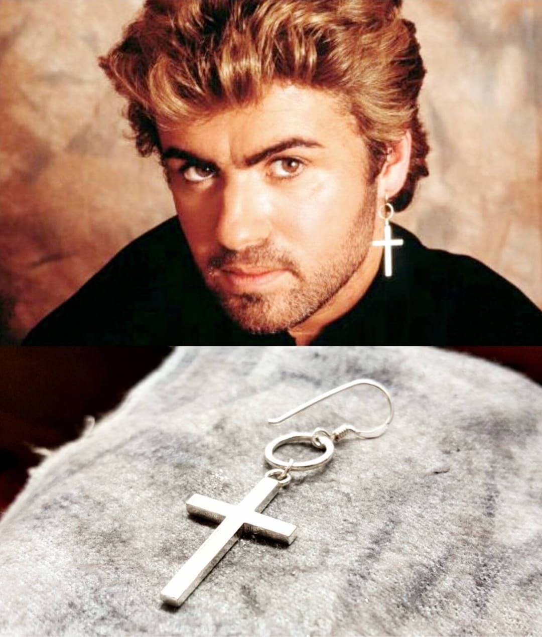 George Michael - Tribute Cross Earring - Remembrance - Sterling Silver ...