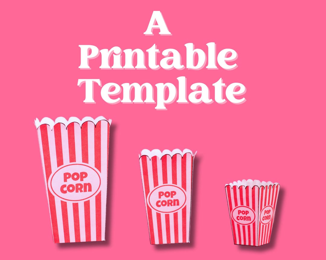 Miniature Popcorn Box Printable Template — 1/6 & 1/3 Scale Dollhouse ...