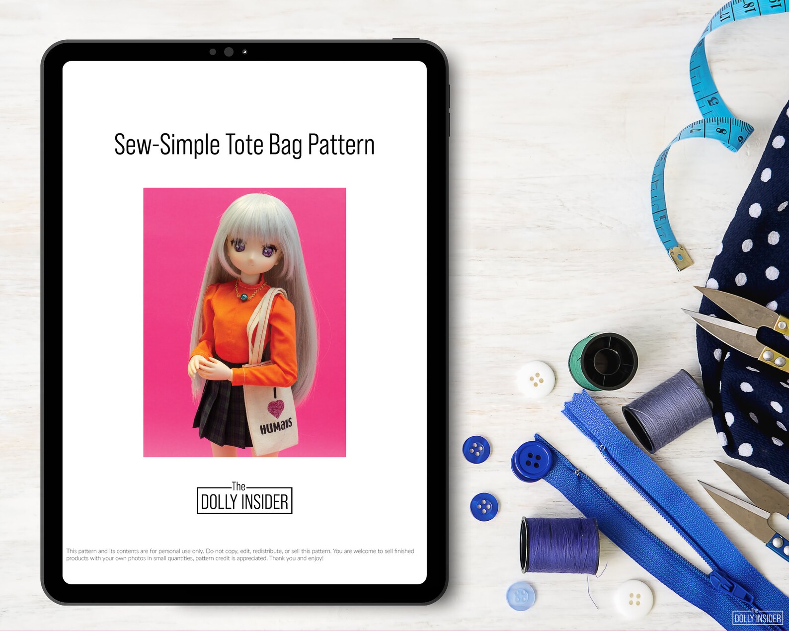 Blythe Doll Tote Bag Sewing Pattern PDF — Beginner Friendly Bag for 1/6 ...