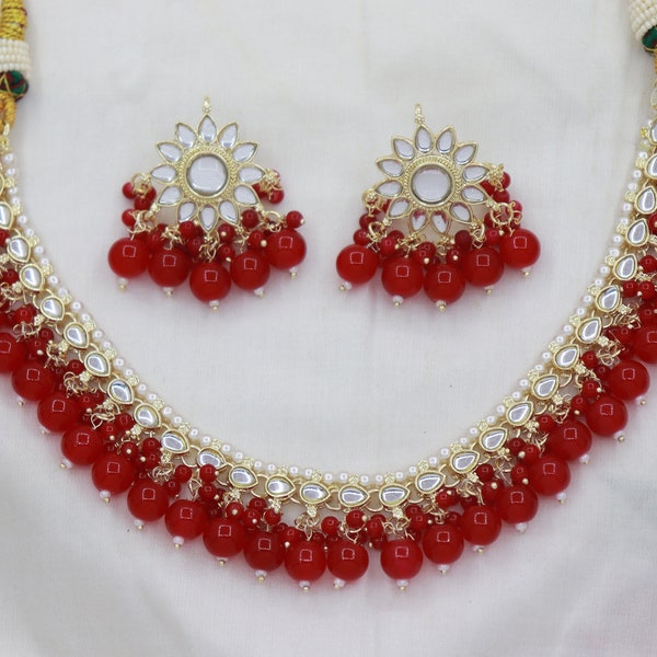 Red Bead Necklace - Etsy