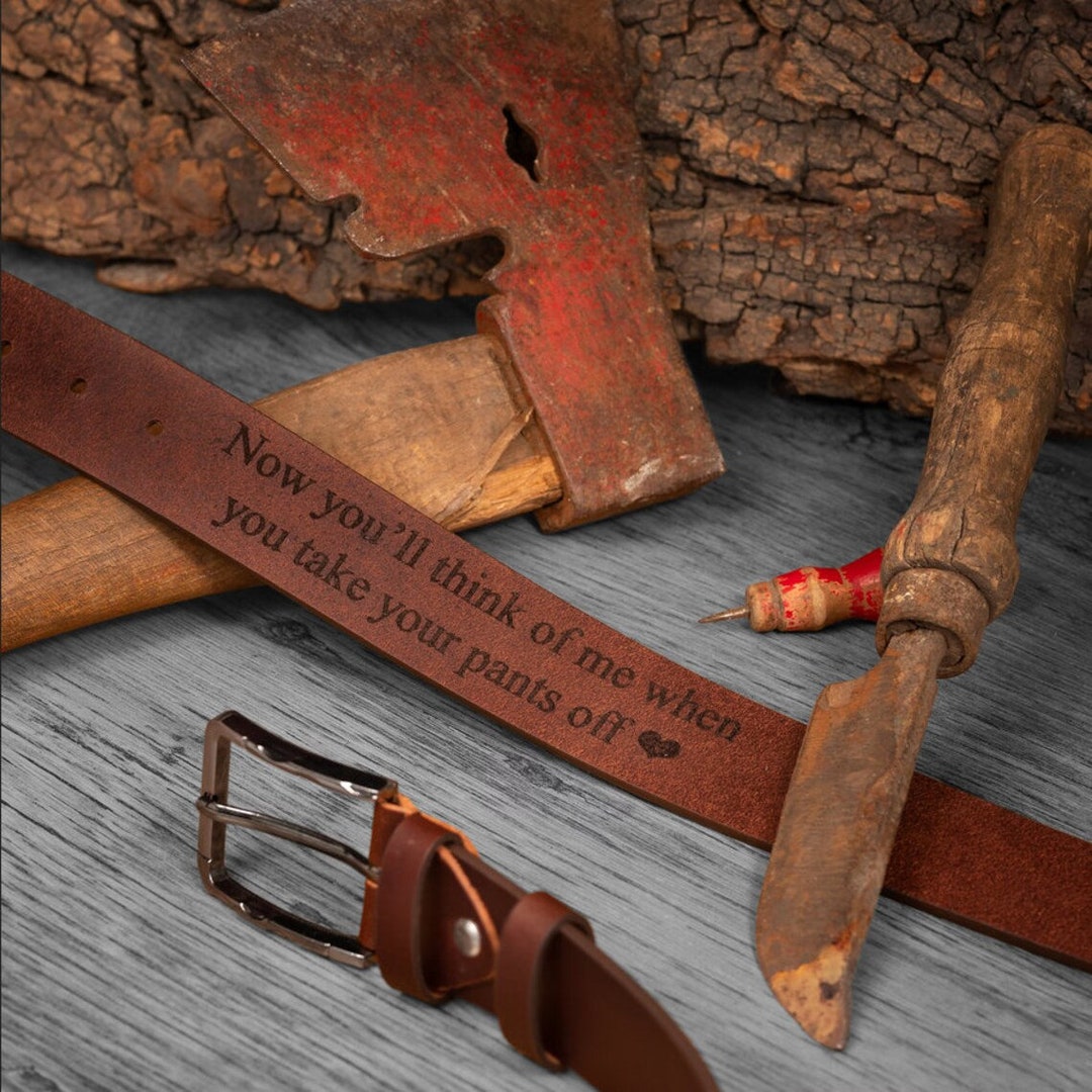 Engraved Classic Leather Belt for Anniversary in 6 Colors, Leather Belt ...