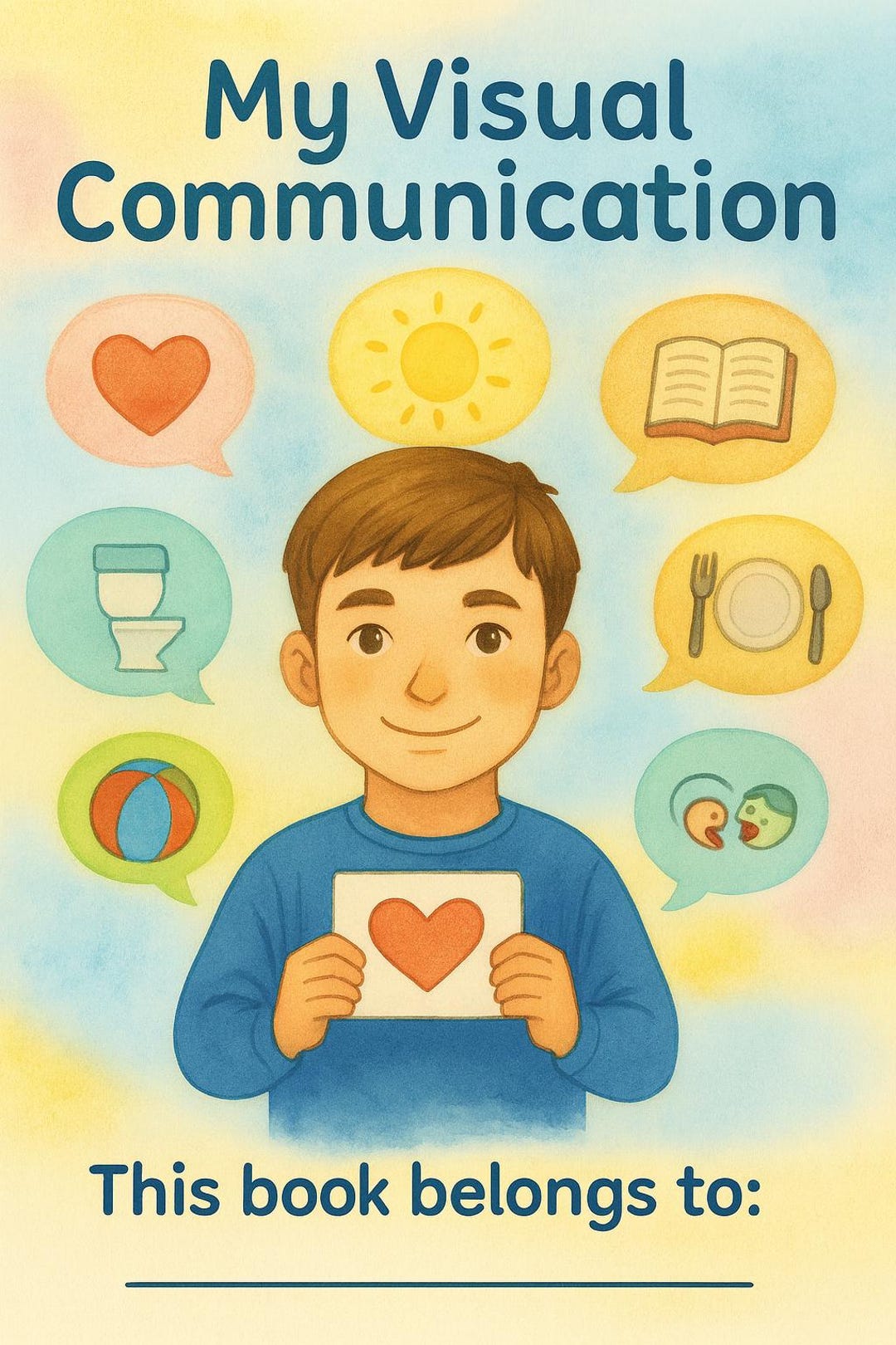 Digital PDF Boy Visual Communication Book - Autism Non Verbal AAC ...