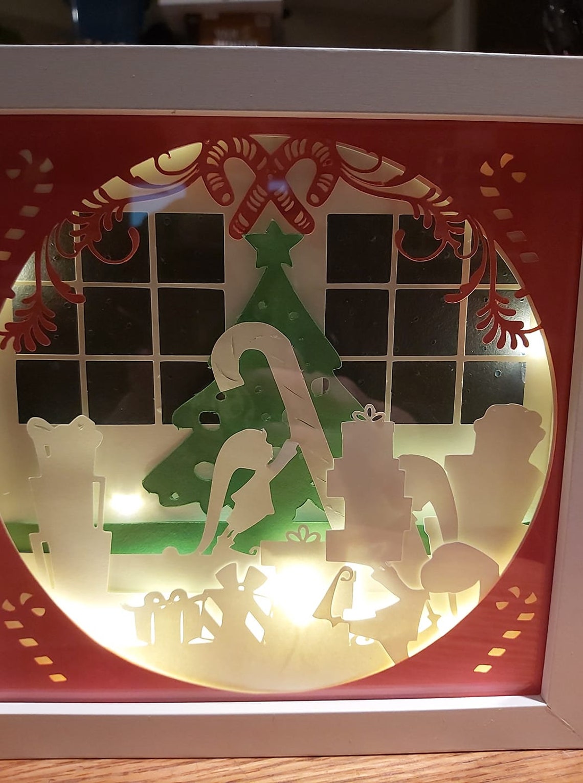Christmas Elf Papercutting 3d Shadowbox Shadow Box Light Box SVG PNG ...