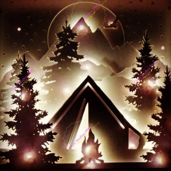 Tent Camping Shadowbox Svg - Etsy