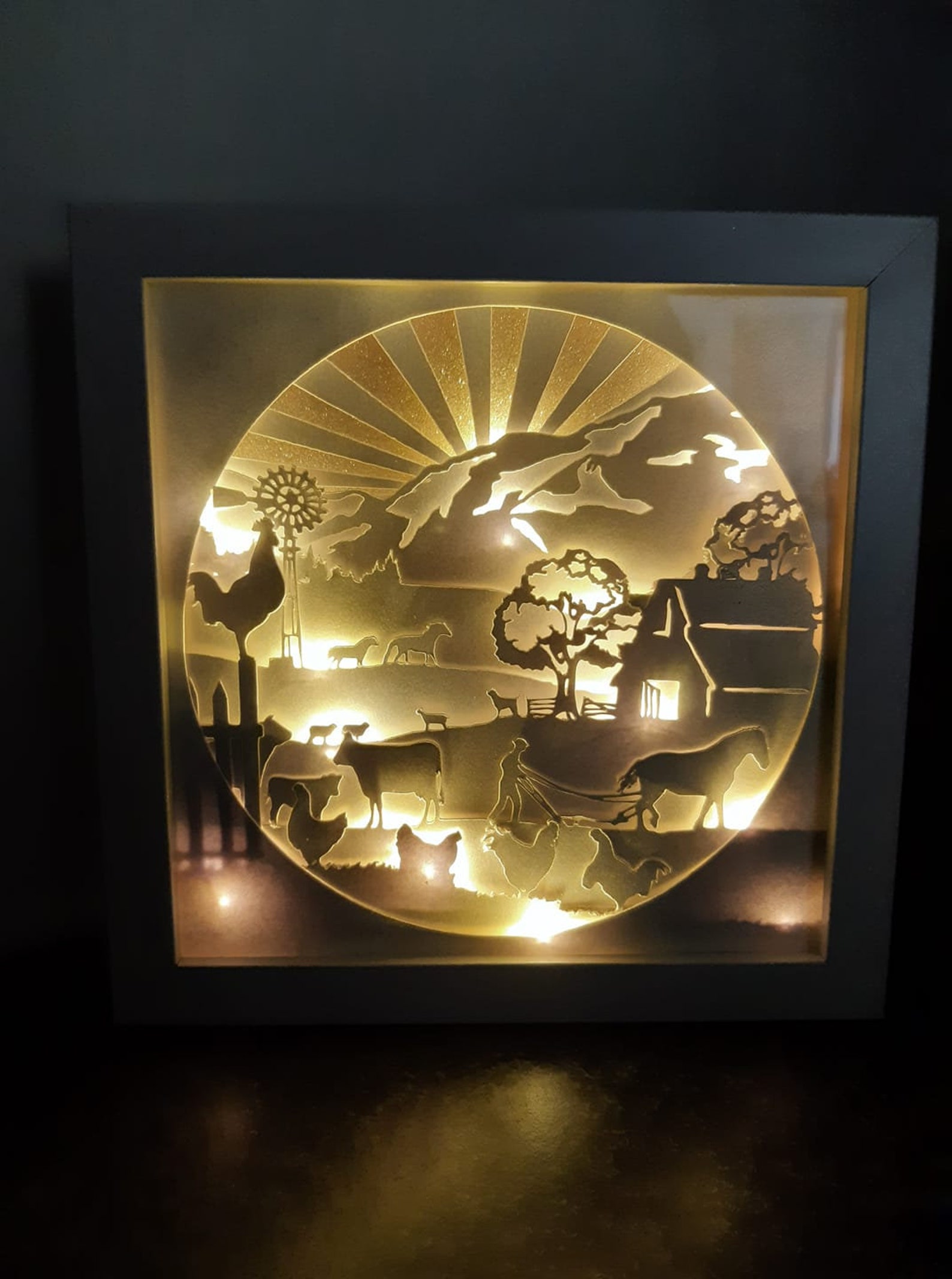 Farm Barn Animals Ranch Farming Horse Papercutting 3d Shadowbox Shadow ...