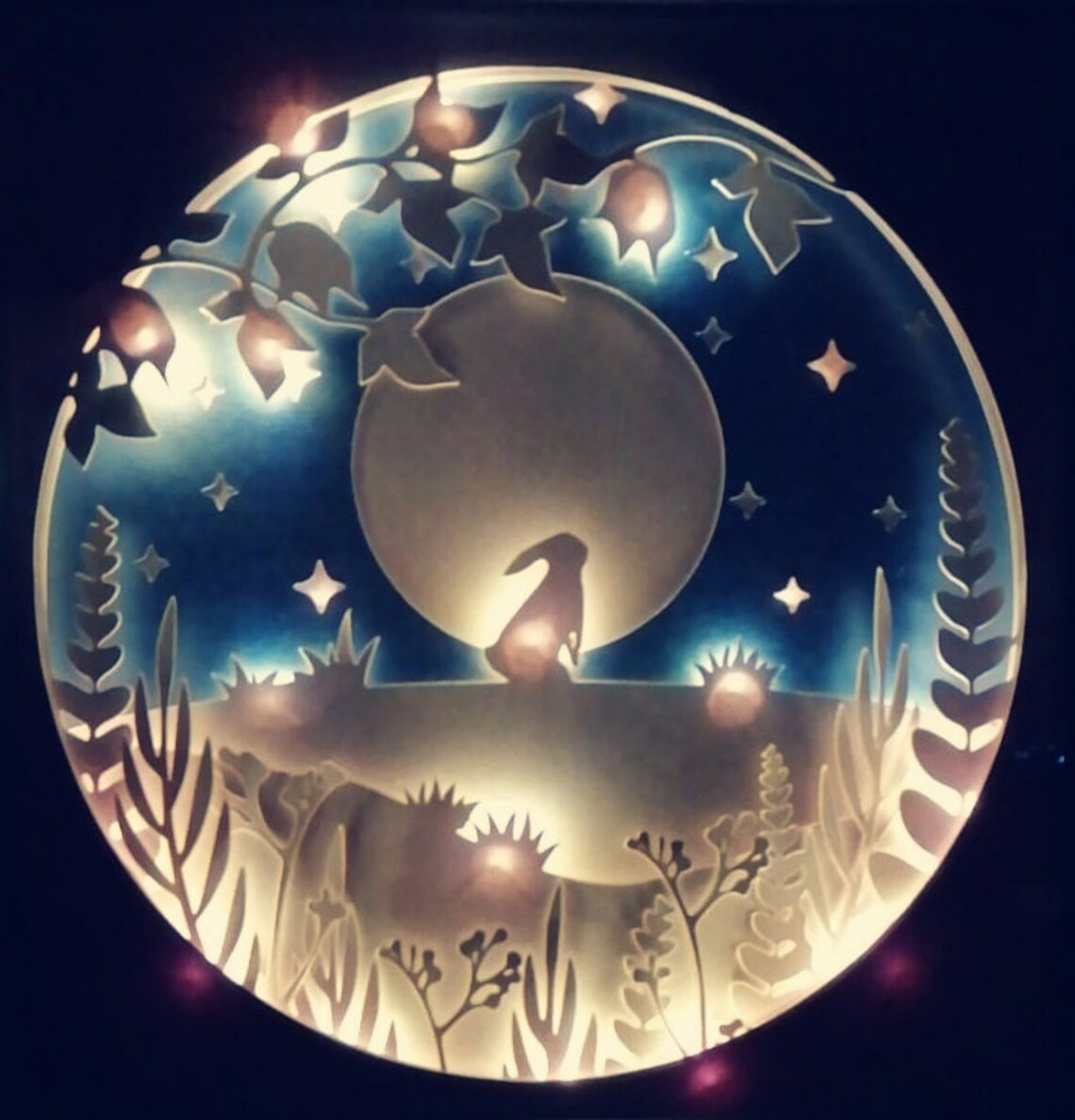 Bunny Rabbit Moon Scenic Baby Nursery Cute Animals Woodland - Etsy