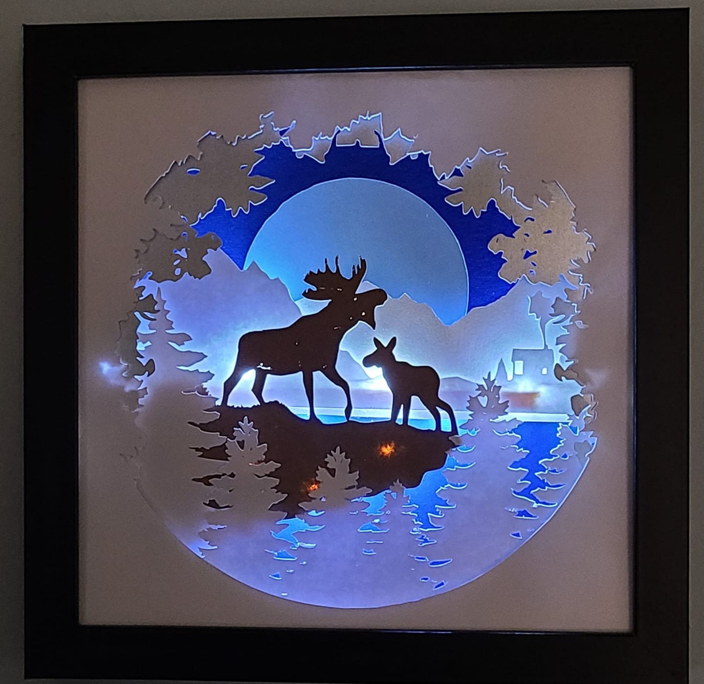 Moose of the Mountain Canadian Papercutting 3d Shadowbox | Etsy