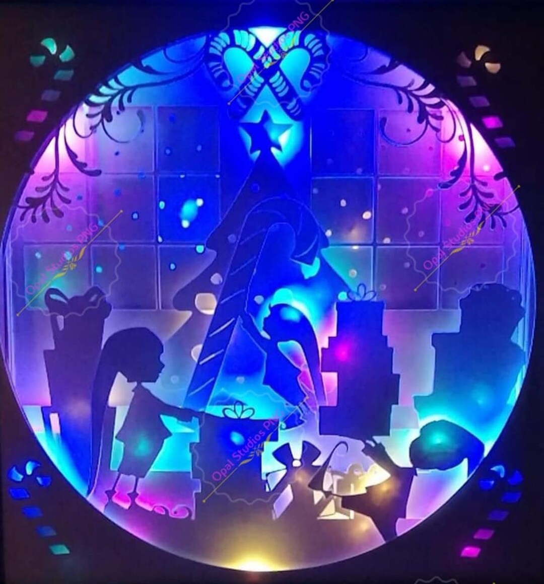 Christmas Elf Papercutting 3d Shadowbox Shadow Box Light Box SVG PNG ...