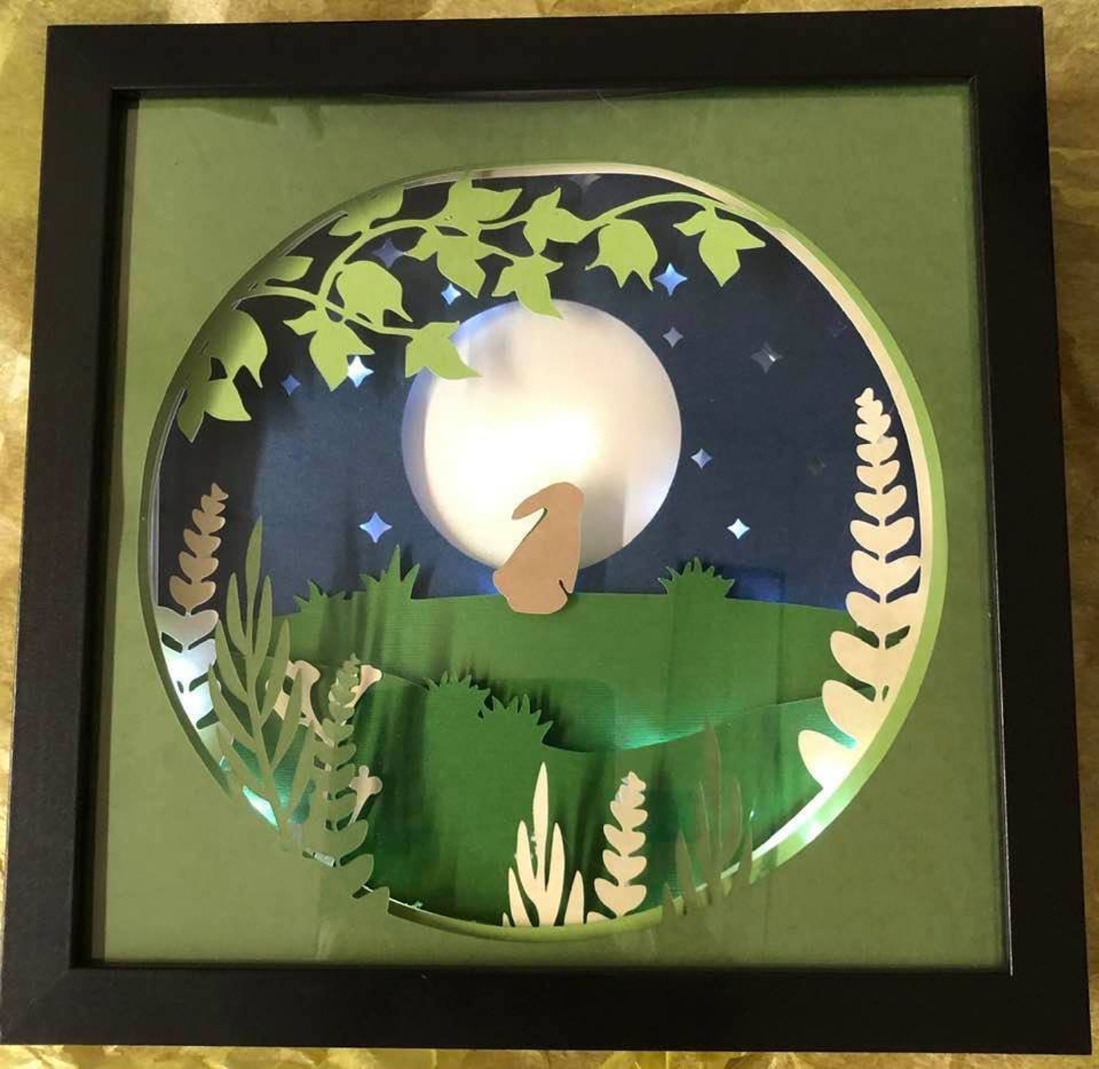 Bunny Rabbit Moon Scenic Baby Nursery Cute Animals Woodland - Etsy