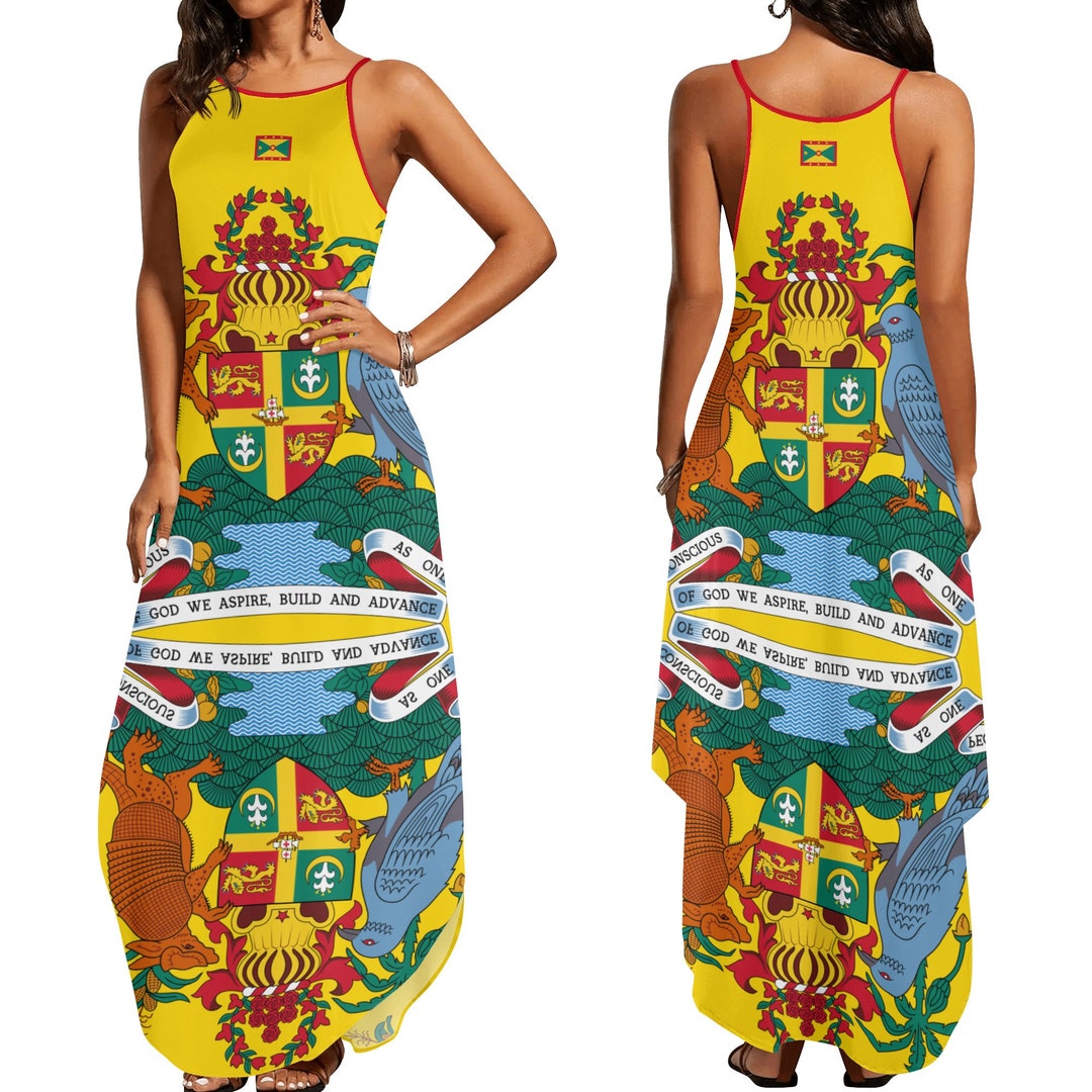 Grenada Flag Women Elegant Sleeveless Party Dress - Etsy