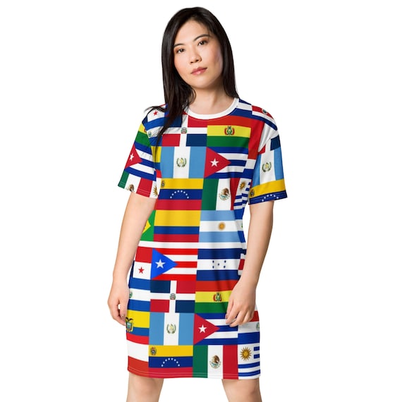Latin America Countries Flag T-shirt Dress | Etsy