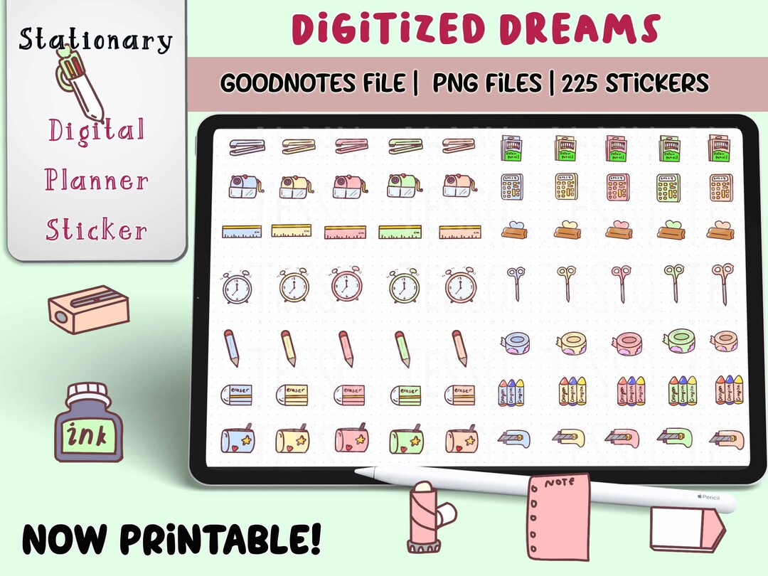 Stationary Notes Png Digital Planner Sticker Goodnotes Sticker Files ...