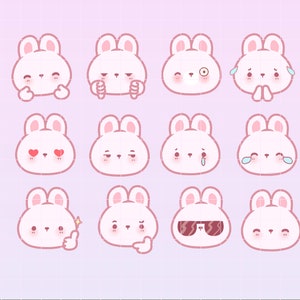 Bunny Emoji Digital Sticker Pack, Goodnotes Pre-cropped Png, iPad ...