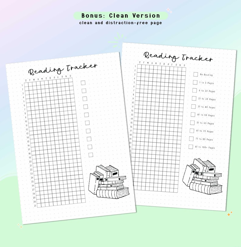 Reading Tracker Printable, Yearly Book Log Journal Page Count, Read ...