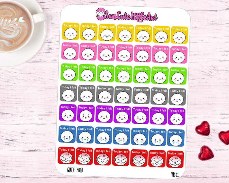 Cutie character stickers / mood tracker sticker / mood sticker | Etsy