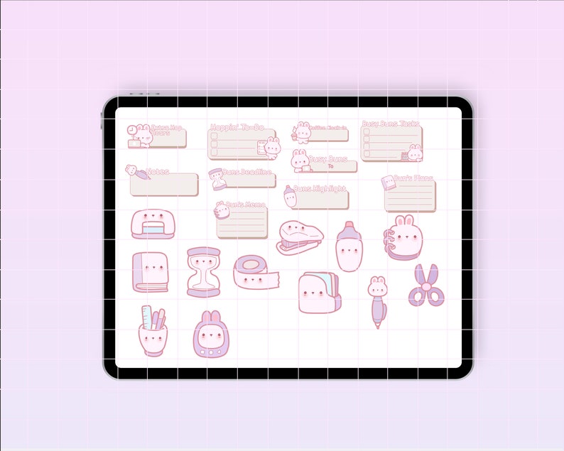 Bunny Digital Planner Stickers, Goodnotes Ready (82 Pngs - Etsy