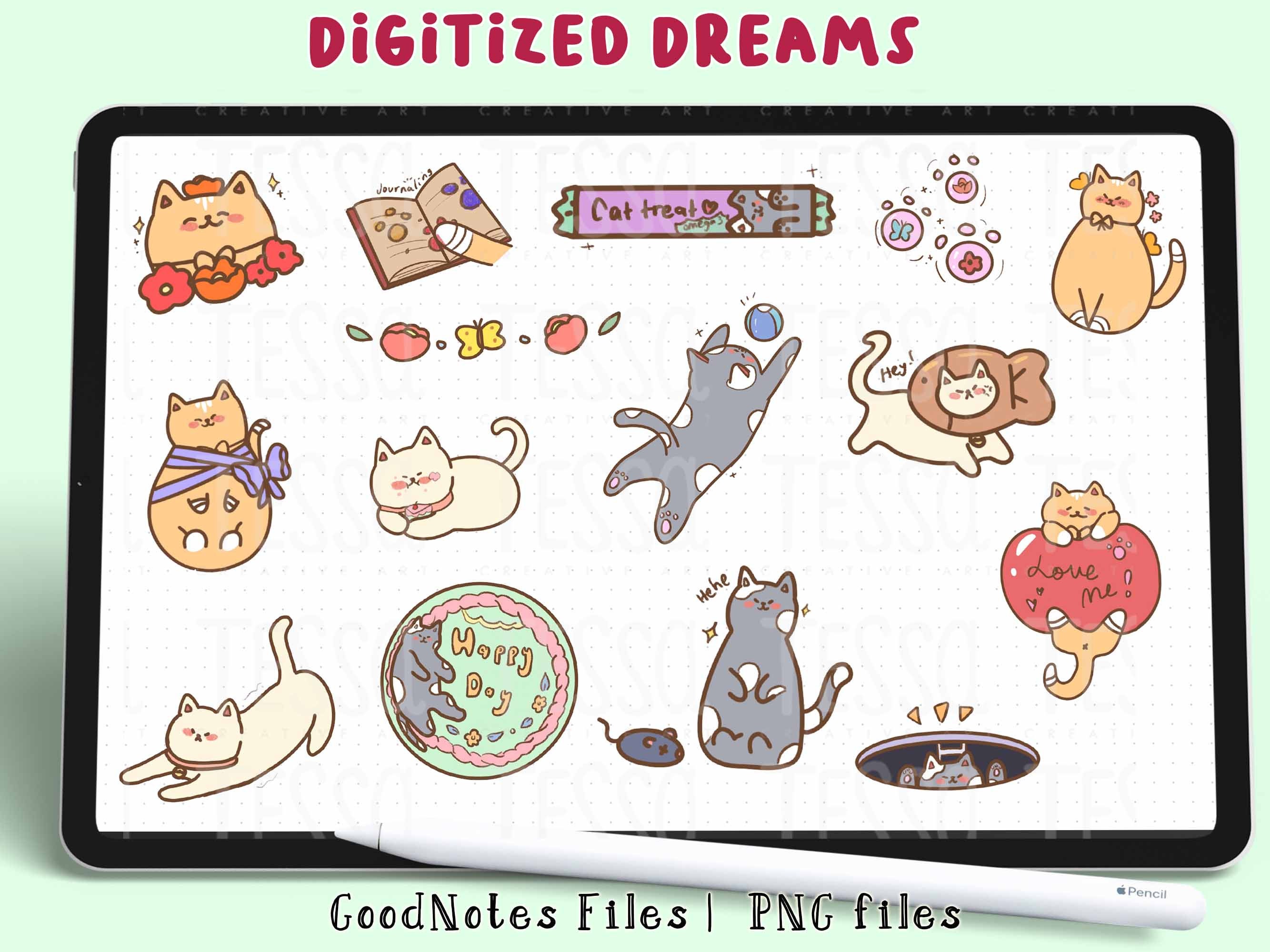 Printable Digital Planner Sticker: Kawaii Cat Kitten Cute - Etsy