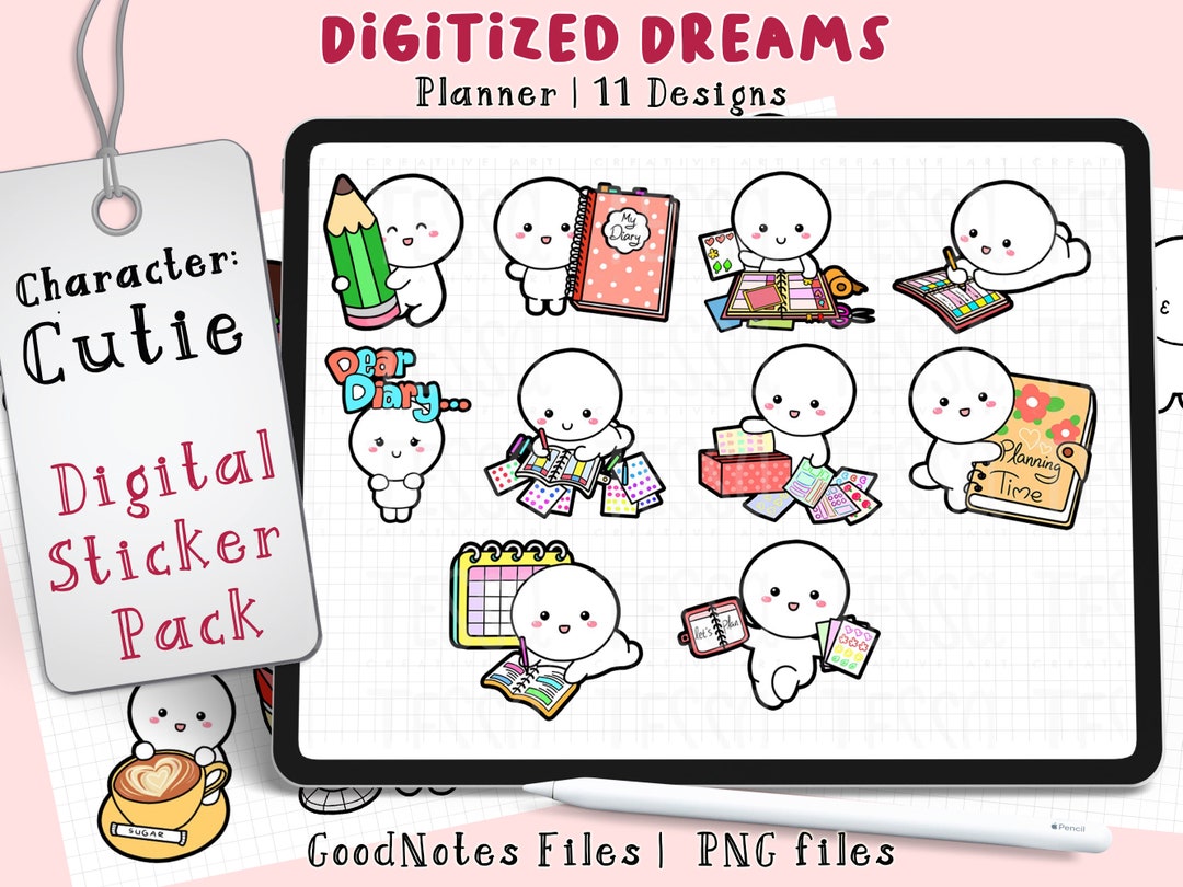 Digital Planner Sticker: Cute Cutie Planner Functional Character for ...