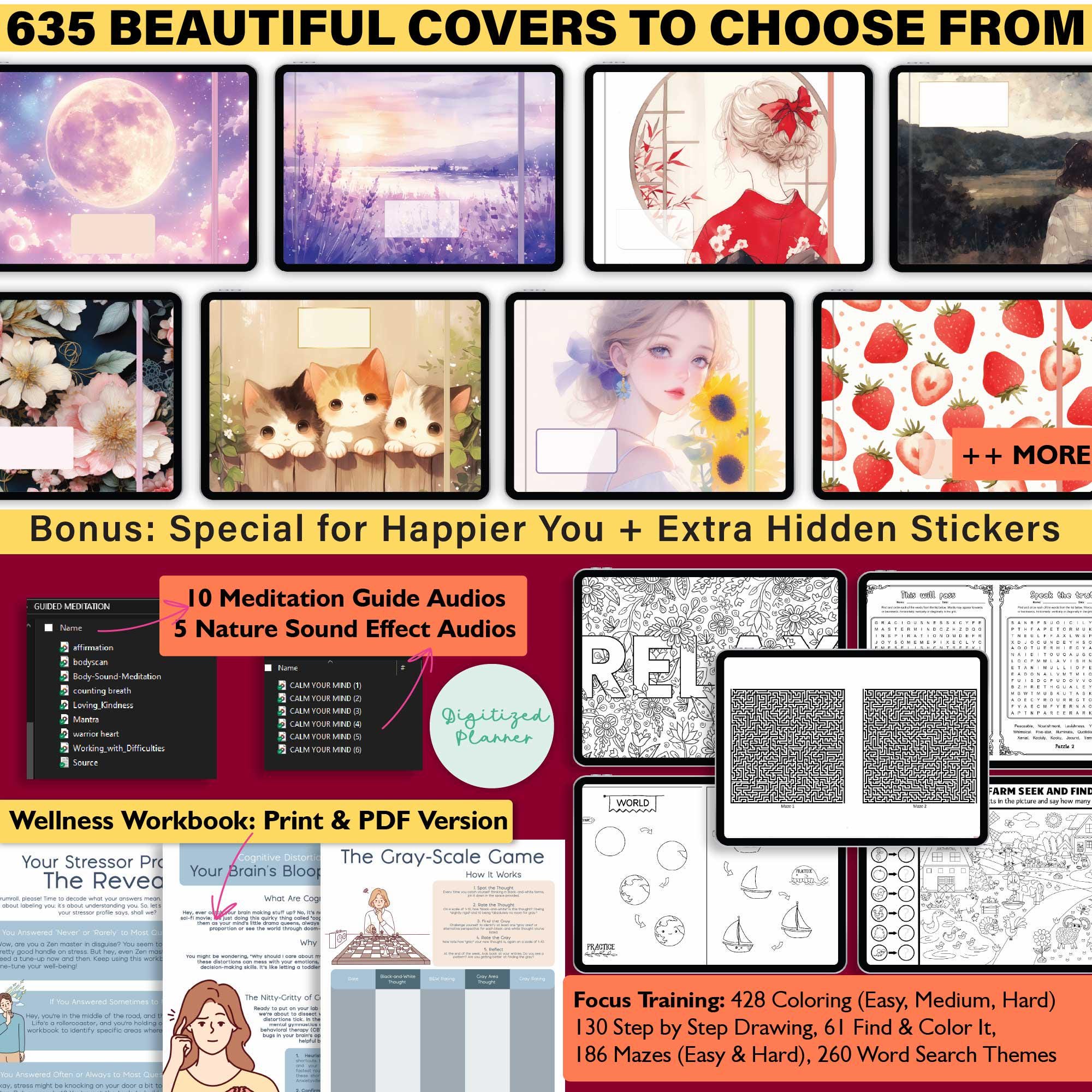 ADHD Digital Planner 2026, Undated, Lifetime, ADHD iPad Goodnotes ...