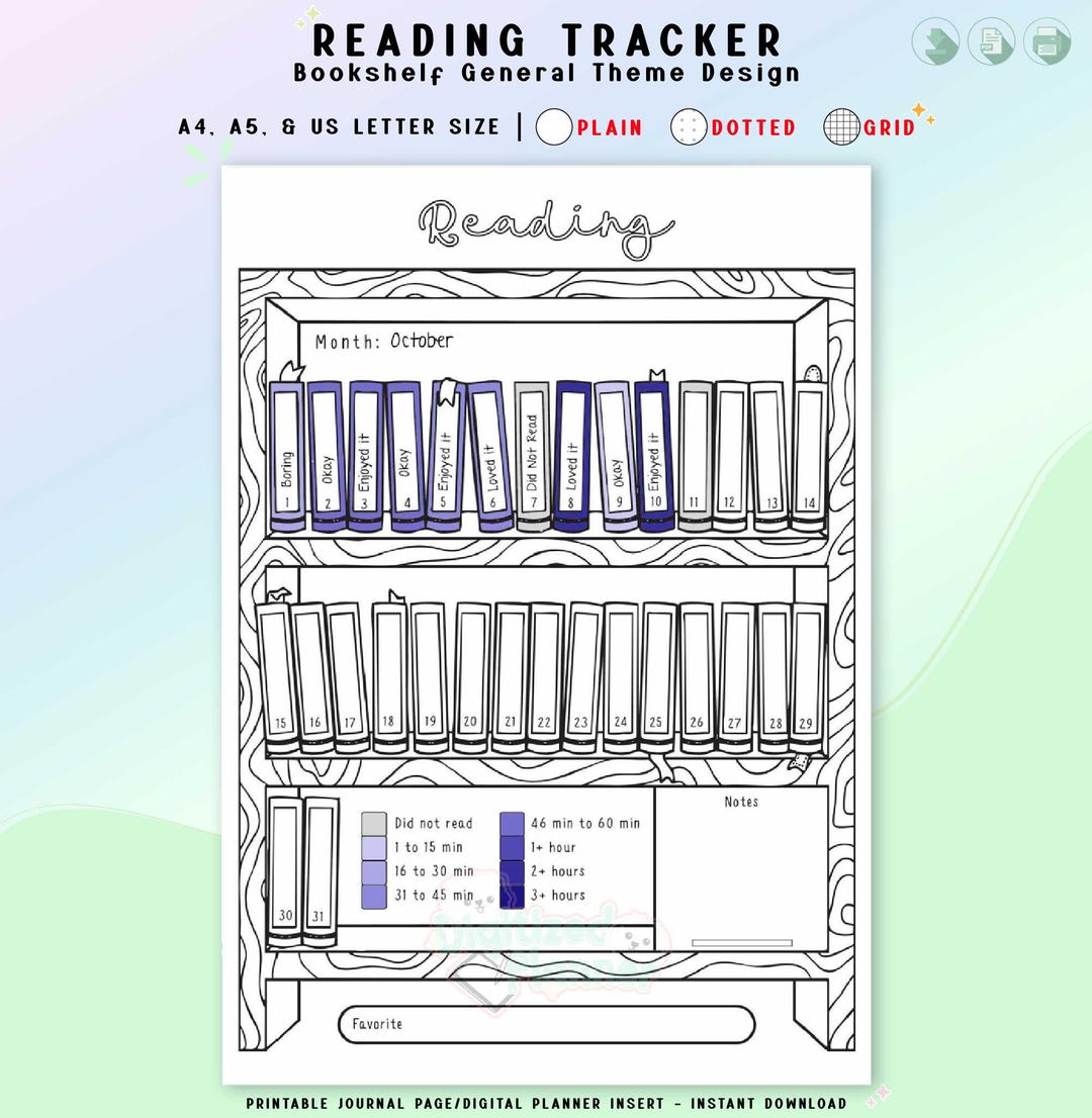 Reading Tracker Printable Journal Page, Book Trackers Log, Read Books ...