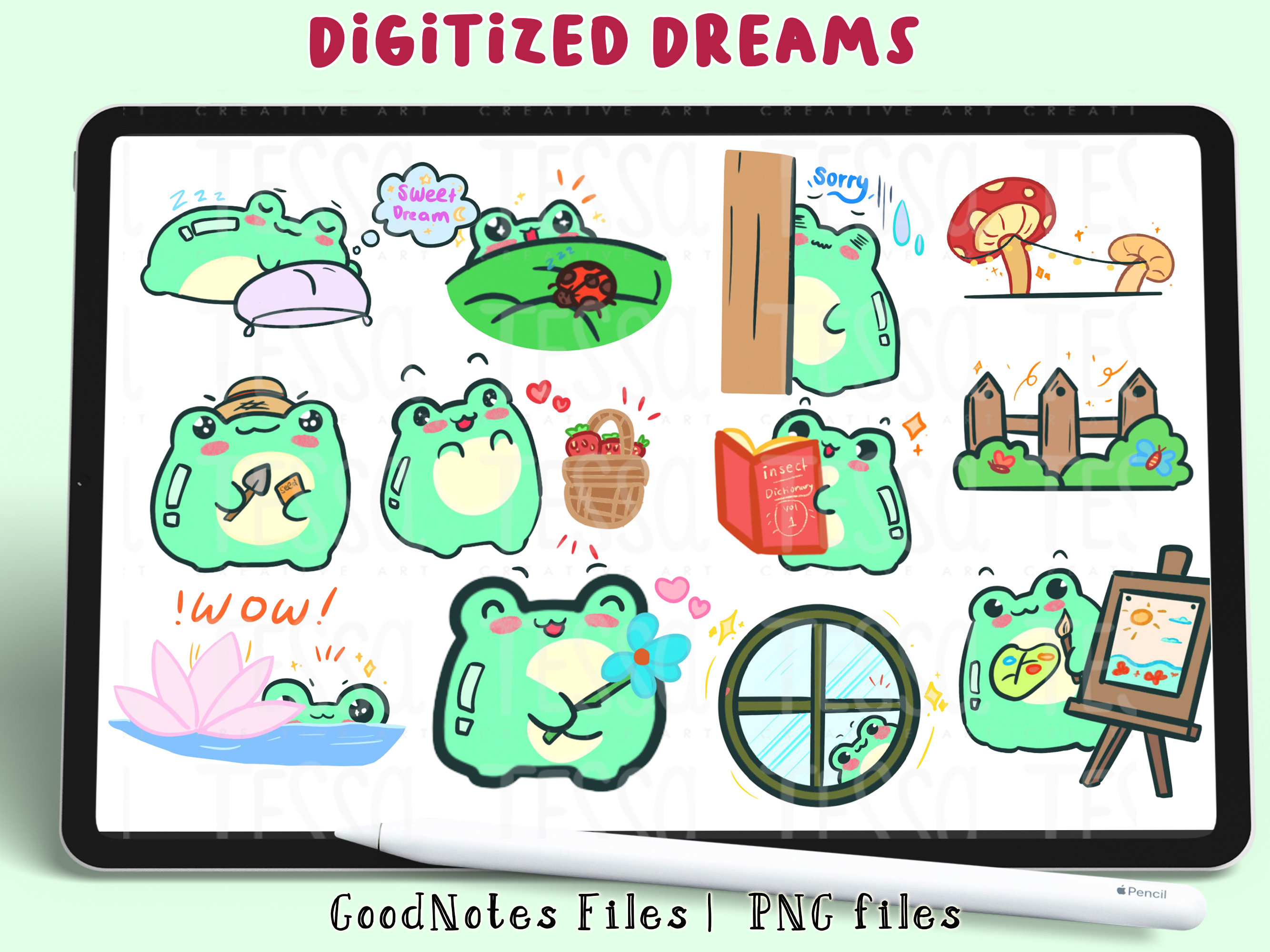 Printable Digital Sticker: Cute Frog Green Kawaii Instant - Etsy