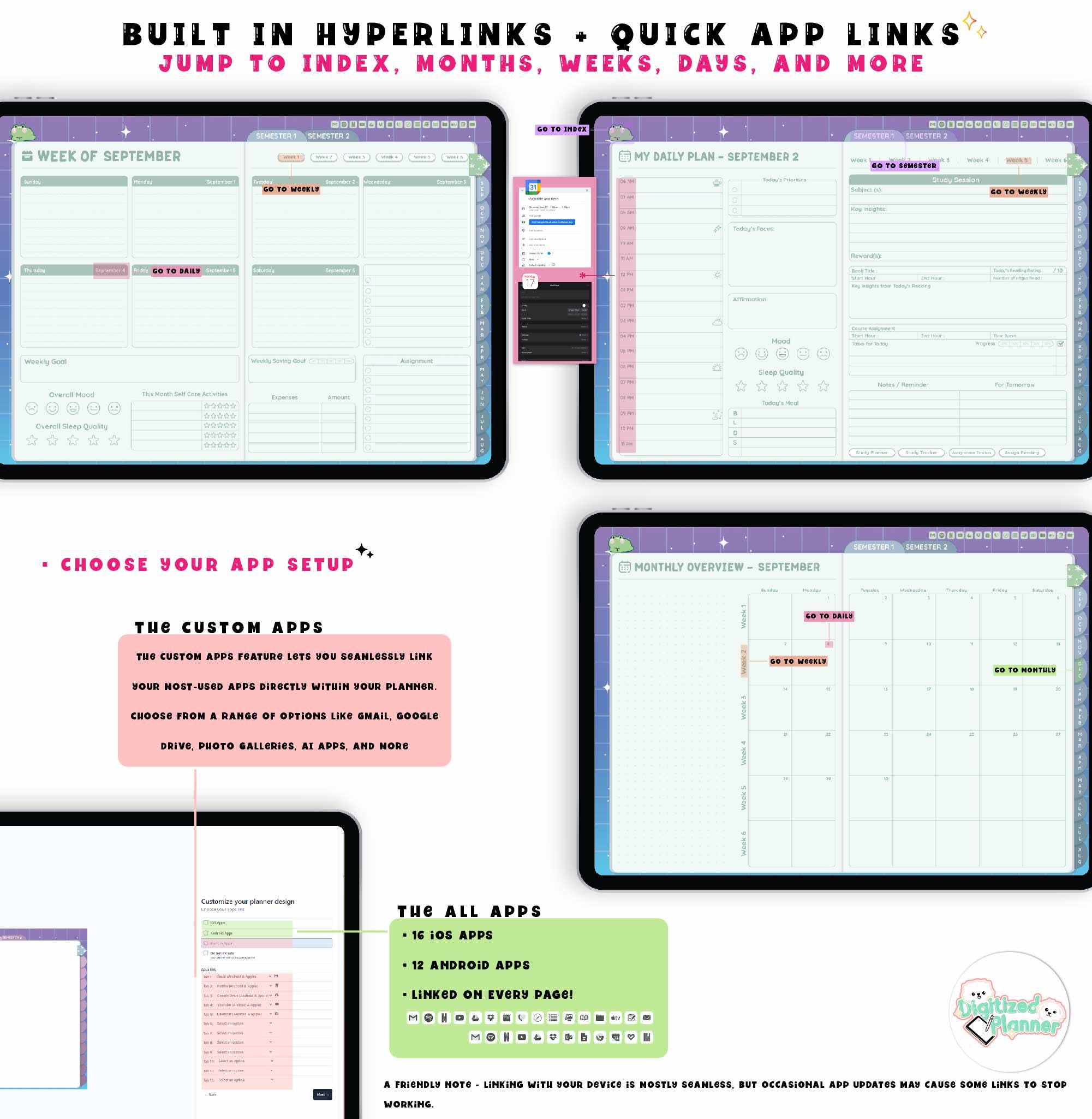 Student Digital Planner 2026, Undated, Lifetime: Academy Planner ...